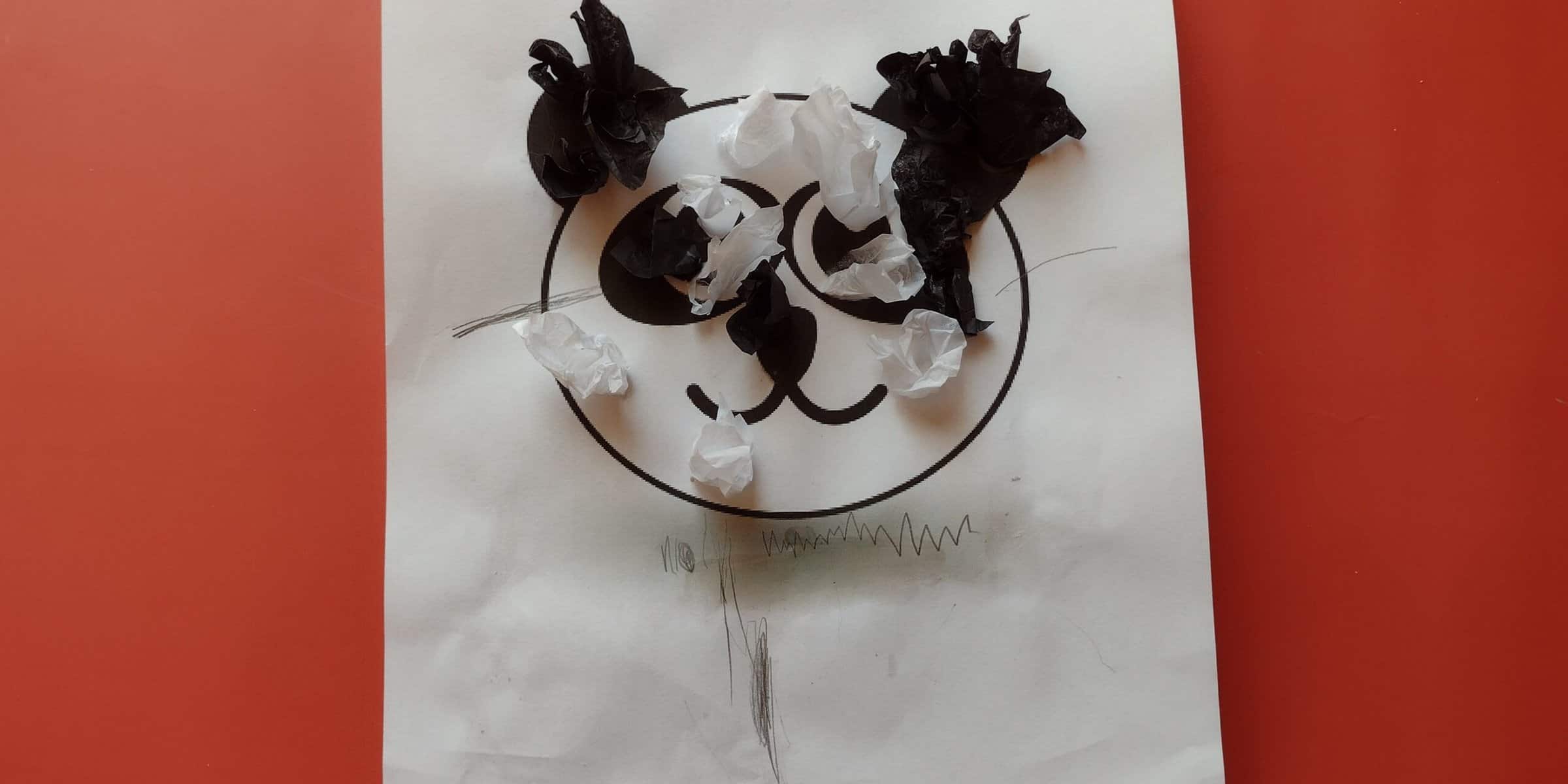 Preschool Panda Craft Using Tissue Paper and Glue - C&S