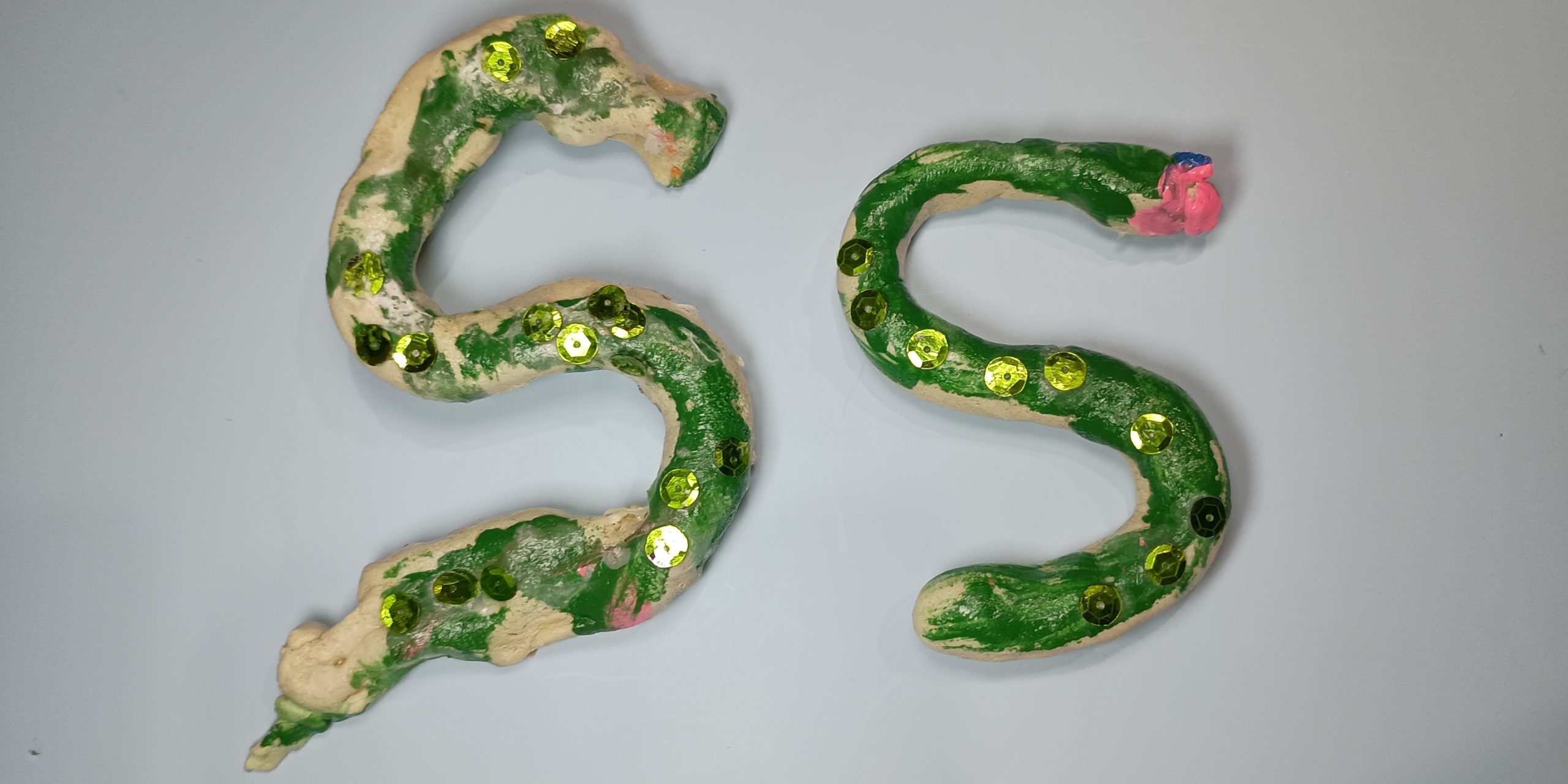 S is for Snake Craft: Salt Dough and Sequins